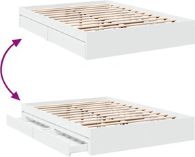 Rám postele se zásuvkami bílý 160 x 200 cm kompozitní dřevo 3280643