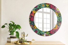 Kulaté dekorativní zrcadlo Ručně -nakládané květiny fi 50 cm