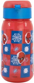 Plastová láhev na pití s brčkem a víčkem Spiderman - 510 ml