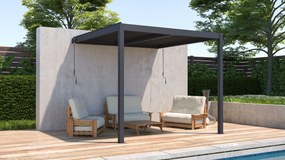 Bioklimatická pergola G21 Trenton Premium 3x3 m, antracitová hliníková