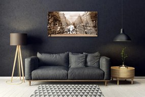 Obraz na skle Řeka Kolo Stromy Krajina 100x50 cm