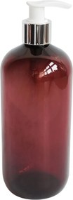 Dávkovač na mýdlo 500 ml hnědý s bílo-stříbrnou pumpičkou BELA