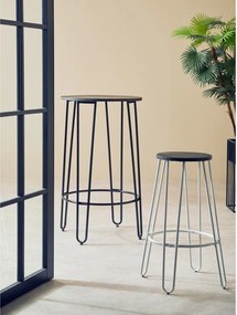 Bílá/v přírodní barvě barová stolička z jilmového dřeva (výška sedáku 75 cm) District – Premier Housewares