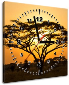 Gario Obraz s hodinami Akácie v Serengeti Rozměry: 30 x 30 cm