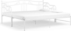 Rám vysouvací postele/pohovky bílý kovový 90 x 200 cm 324765