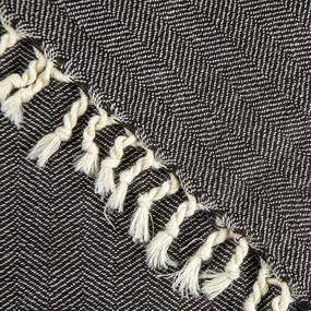Ručně tkaná vlněná deka Nara V - tmavě hnědá