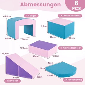 Costway 6 ks. Pěnové stavební bloky měkké stavební bloky s tunelovými schody