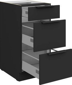 ARIA cc | dolní skříňka 40 D 3S zásuvková | 40 cm | PREMIUM BOX | černá
