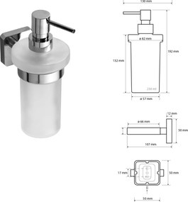 Sapho Sapho, INSIA dávkovač mydla, mléčné sklo, 230ml, chrom, IS019