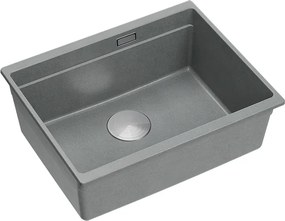 QUADRON Šedý kuchyňský granitový dřez Logan 100, jednokomorový k instalaci pod kuchyňskou desku