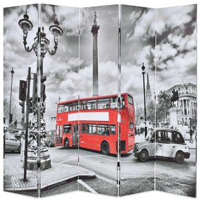 Skládací paraván 200 x 170 cm Londýnský autobus černobílý 245875