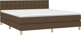 Box spring postel s matrací tmavě hnědá 160x200 cm textil 3140948