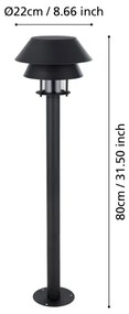 Eglo 900803 - Venkovní lampa CHIAPPERA 1xE27/40W/230V 80 cm IP65