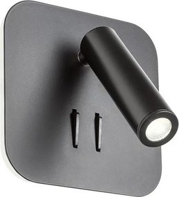 Redo 01-1492 - LED Nástěnné svítidlo QUDA LED/6W/230V + LED/3W CRI 90 černá