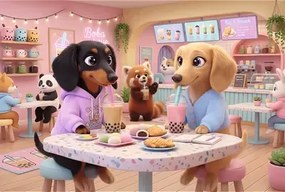 TREFL Puzzle Jezevčíci v kavárně / 300 dílků / 60 x 40 cm
