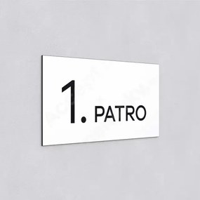 ACCEPT Označení podlaží "1. PATRO" - stříbrná tabulka - černý popis