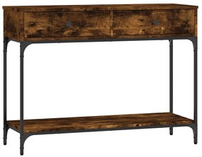 vidaXL Konzolový stolek kouřový dub 100x34,5x75 cm kompozitní dřevo