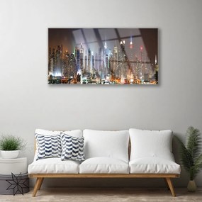 Obraz na skle Noc Město New York 125x50 cm