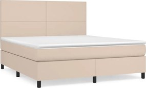 Box spring postel s matrací cappuccino 180 x 200 cm umělá kůže 3142742