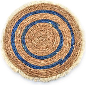 Podložka na stůl z mořské trávy Bali II 38 cm hnědá/modrá