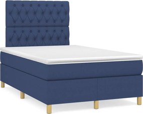 Box spring postel s matrací modrá 120x200 cm textil 3142567