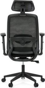 Kancelářská  ergonomická  židle NOKA — síť / látka, černá