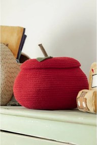 Červený látkový dětský koš na hračky ø 28x20 cm Apple – Lorena Canals