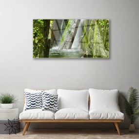 Obraz na skle Vodopád Příroda 120x60 cm