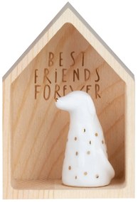 räder Mini dekorace Friendship Dog, hnědá barva, dřevo, porcelán