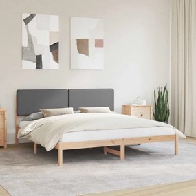 Rám postele s čalouněným čelem s čelo Tmavě šedá 200 x 200 cm 3405563