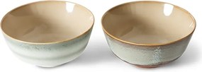 Set 2ks šedá miska s hnědým okrajem 70s Chef - Ø 19*8,5 cm