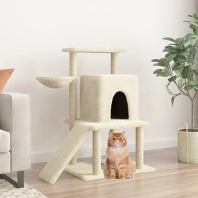 Škrabadlo pro kočky se sisalovými sloupky krémové 96,5 cm 172076
