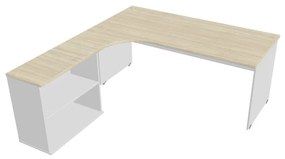 Sestava stolu a skříně pravá 180 cm - Hobis Gate GE 1800 H P Dekor stolové desky: akát, Dekor lamino podnože: bílá