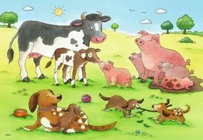 Ravensburger Šťastné zvířecí rodiny / 2x12 dílků / od 3 let