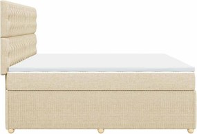 Box spring postel s matrací krémová 200x200 cm textil 3294475