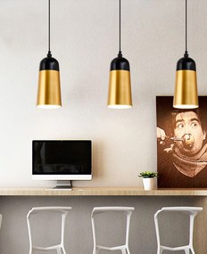 Toolight Fox B, závěsná lampa 1xE27 APP196-1CP, černá-růžové zlato, OSW-00177