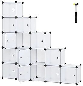 Systém regálů s 16 kostkami, 153x153x31 cm