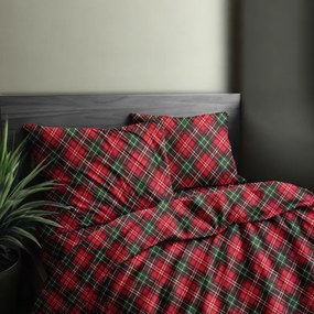 Ervi FLANELOVÉ bavlněné povlečení - Vánoční Tartan