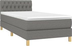 Box spring postel s matrací tmavě šedá 90x200 cm textil 3140826