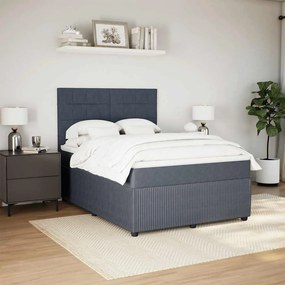Box spring postel s matrací tmavě šedý 140 x 190 cm samet 3294635