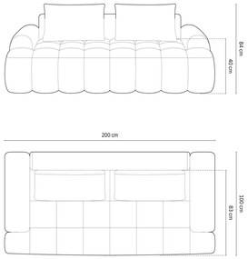 Sametová pohovka v petrolejové barvě 200 cm Linz – Cosmopolitan Design