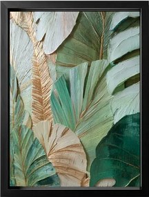 Tropická elegance - obraz - Listy v přírodním reliéfním stylu 66 - A4 – 210 × 297 mm - 149 Kč