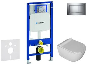 Geberit Duofix - Set předstěnové instalace, klozetu Gaia a sedátka softclose, tlačítko Sigma30, chrom/chrom mat SANI11CA1107