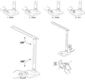 LED Stmívatelná dotyková stolní lampa TOLEDO LED/8W/230V 3000-6500K