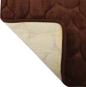 MSV PEBBLES koupelnová předložka 40 x 60 cm hnědá / Polyester, PU pěna