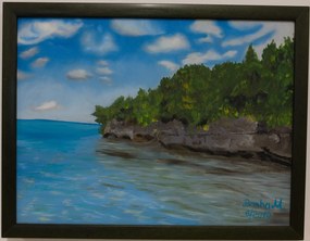 Ručně malovaný obraz na plátně krajina Mauricius