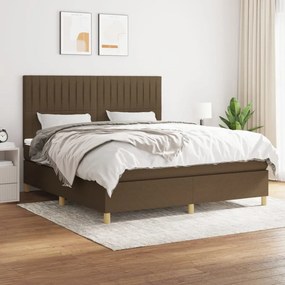 Box spring postel s matrací tmavě hnědá 160x200 cm textil 3142508