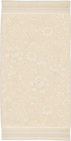 Pip Studio ručníky z bavlněného froté Jasmine Jacquard, pískové (Luxusní ručníky z bavlněného froté v designu Jasmine Jacquard v pískové barvě)