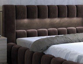 Eltap Čalouněná postel Lamica s úložným prostorem - ocel Materiál a barva potahu: Monolith 97 - tmavě šedá, Rozměry (cm): 140x200