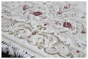 Luxusní kusový koberec akryl Mia krémový ovál 200x300cm